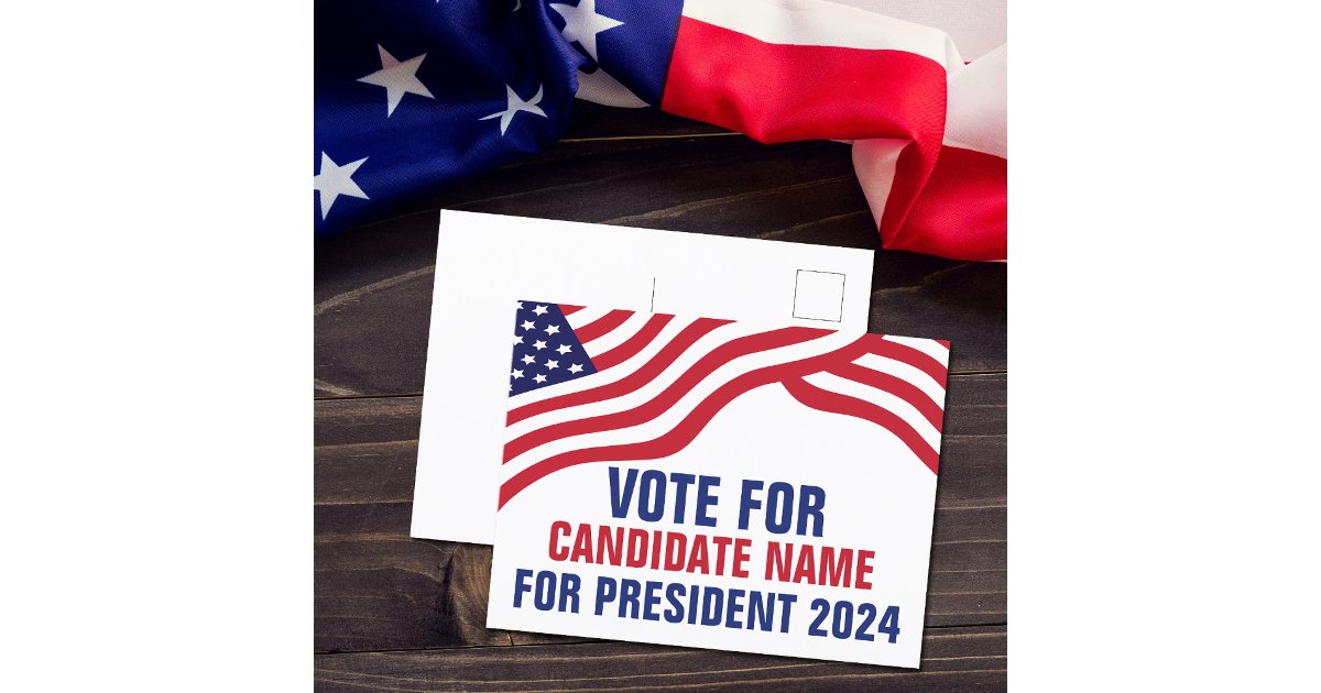 Custom Political Candidate 2024 Election Campaign Postcard | Zazzle