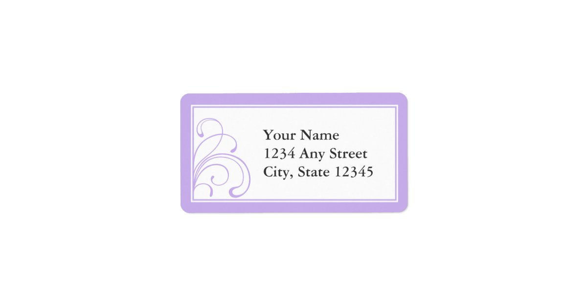 Custom Pre-Printed Address Labels Purple & White | Zazzle