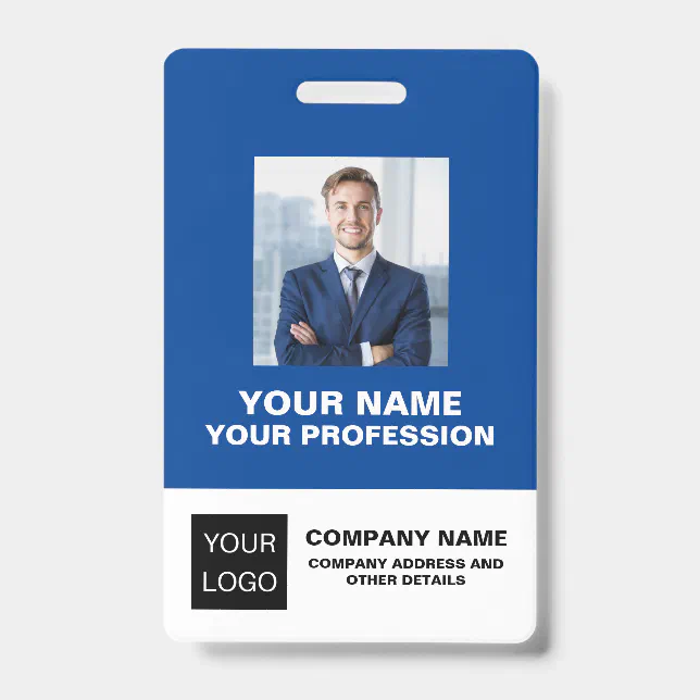 Custom Professional Employee Photo Office Id card Badge | Zazzle