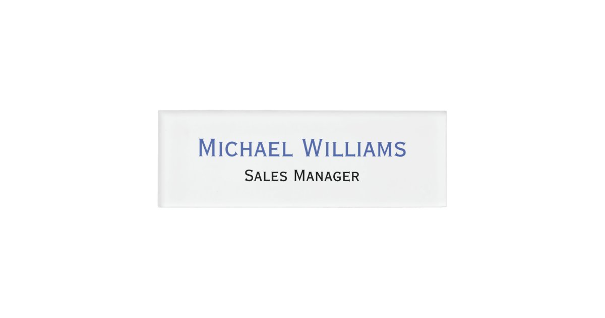 Custom Professional Executive Title Plain Magnetic Name Tag | Zazzle