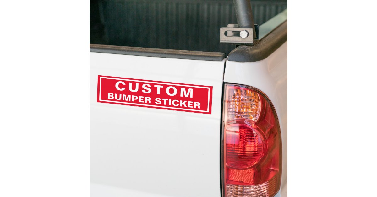Custom Promotional Red Bumper Sticker | Zazzle
