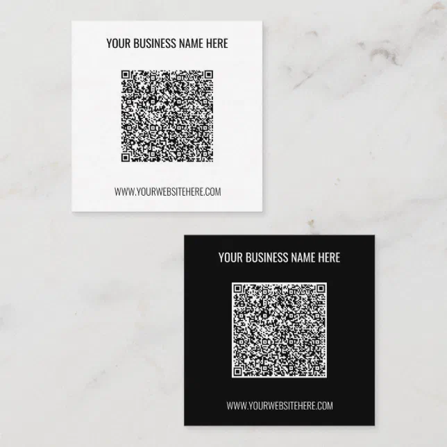 Custom QR Code and Text Business Card Your Colours | Zazzle