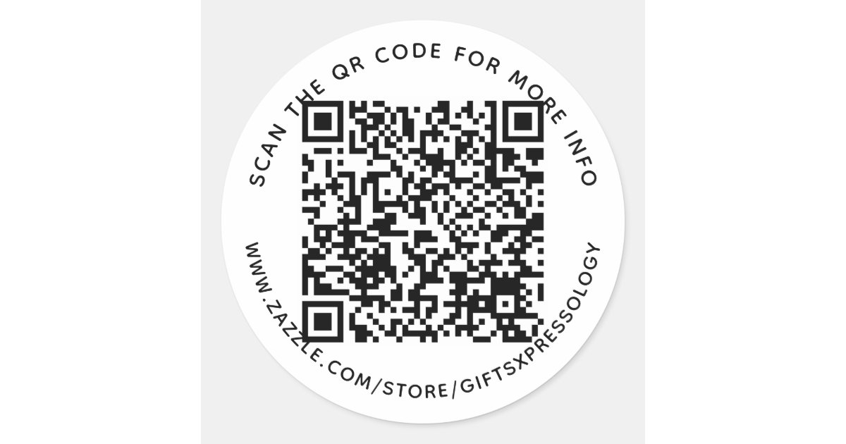 Custom QR Code and Text Gift Label Sticker | Zazzle