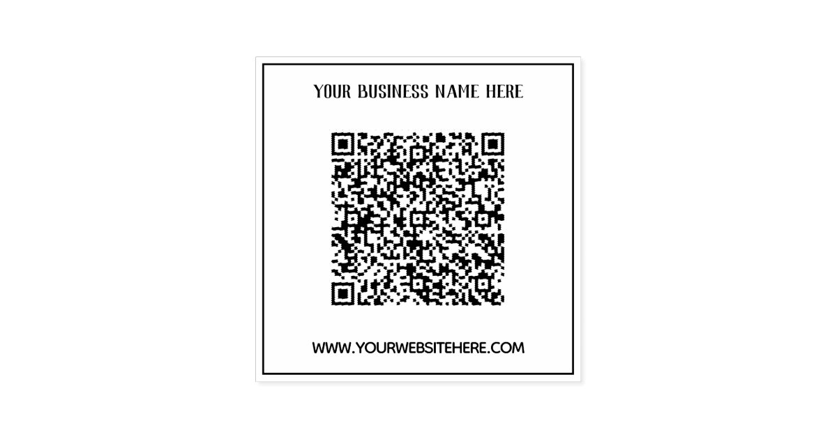 Custom QR Code and Text Square Self-inking Stamp | Zazzle