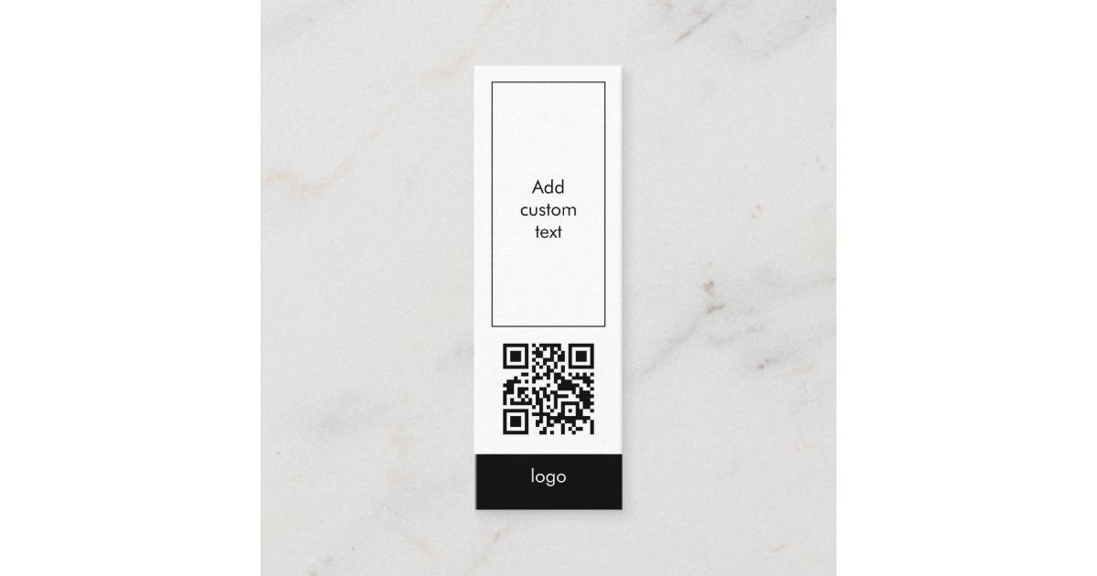 custom qr code business simple white bookmark card | Zazzle