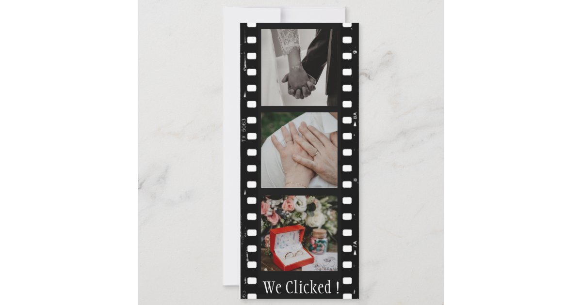 Custom QR Code Film Strip Photo Booth Bookmark Save The Date | Zazzle