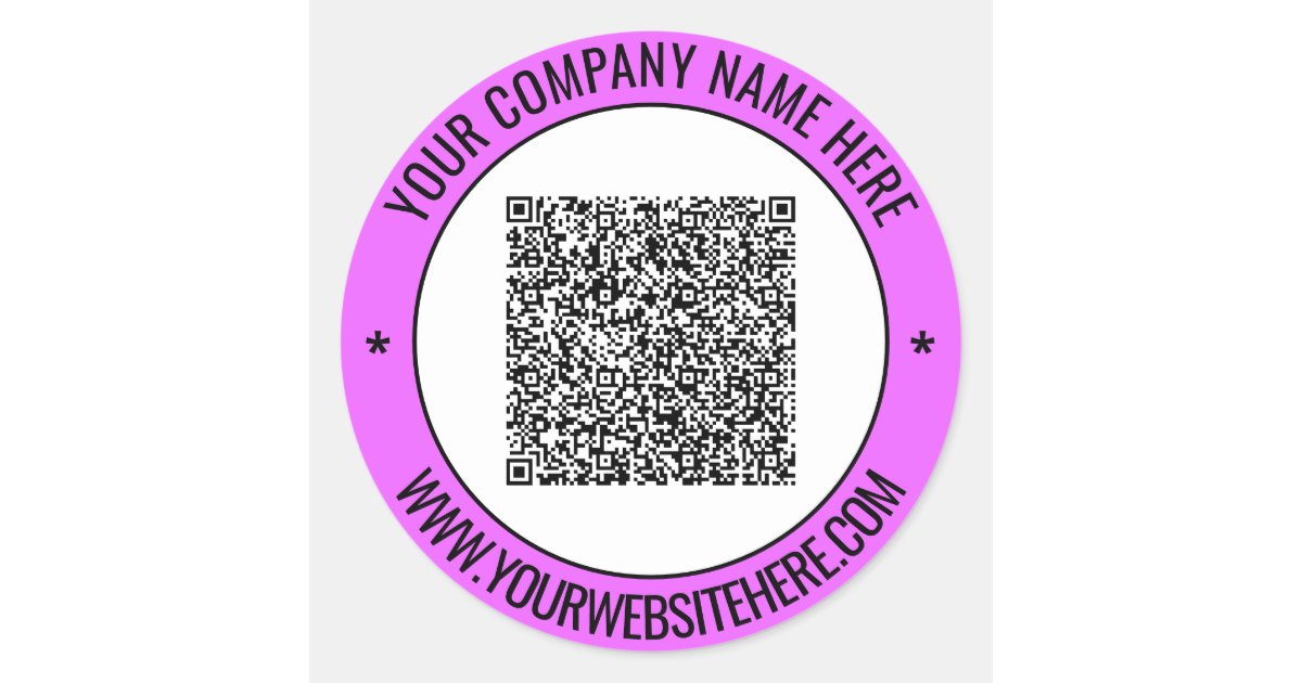 Custom QR Code Name Website Colours Sticker | Zazzle