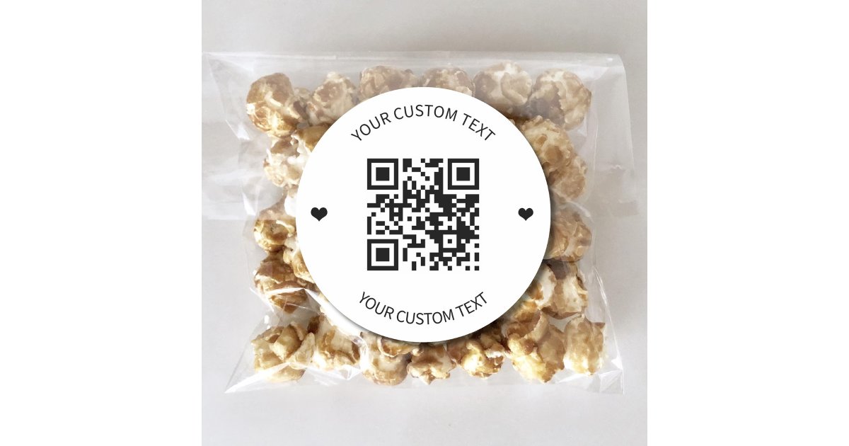 Custom QR Code Package Custom Text Business Classic Round Sticker | Zazzle