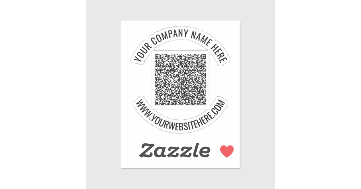 Custom QR Code Text Promotional Business Sticker | Zazzle