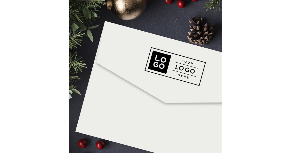 Custom Rectangular Business Logo Company Branded Self-inking Stamp | Zazzle