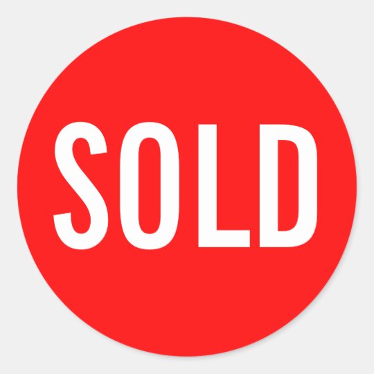 Custom Red Sold Sticker | Zazzle.com.au