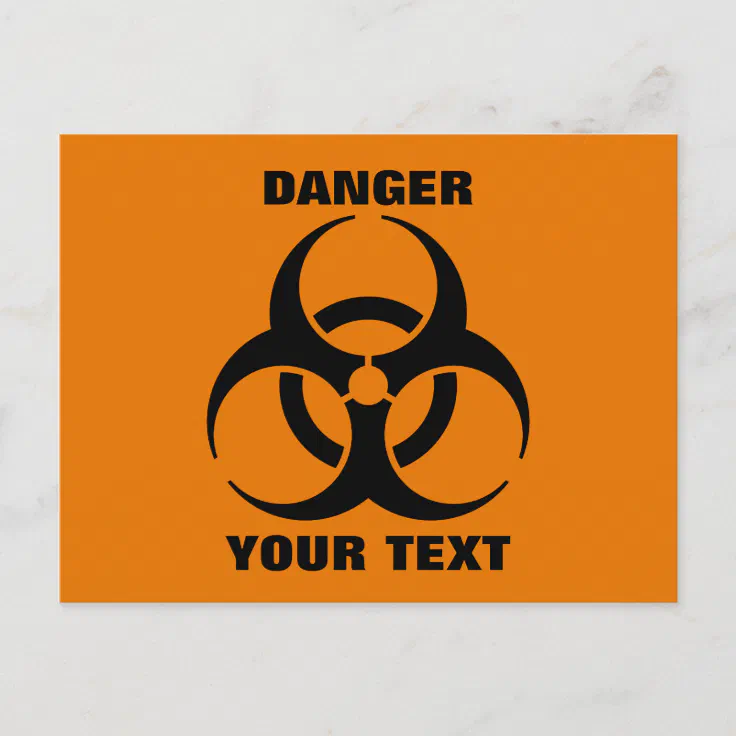 Custom Safety Orange Biohazard Symbol Warning Sign Postcard | Zazzle
