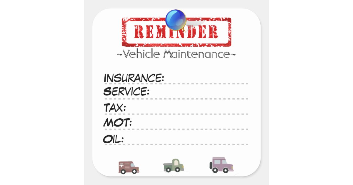 Custom Service Reminder Stickers | Zazzle
