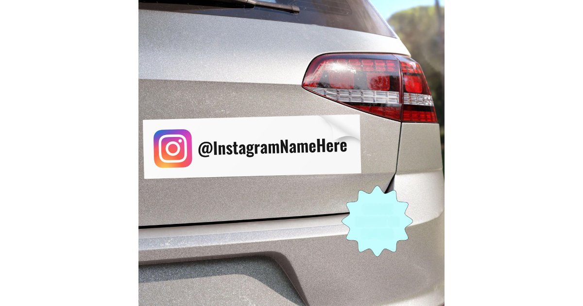 Custom Social Media Personalised IG Business Logo Bumper Sticker | Zazzle
