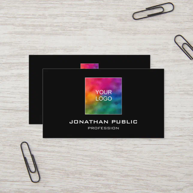 Custom Template Add Your Own Logo Here Modern Business Card | Zazzle