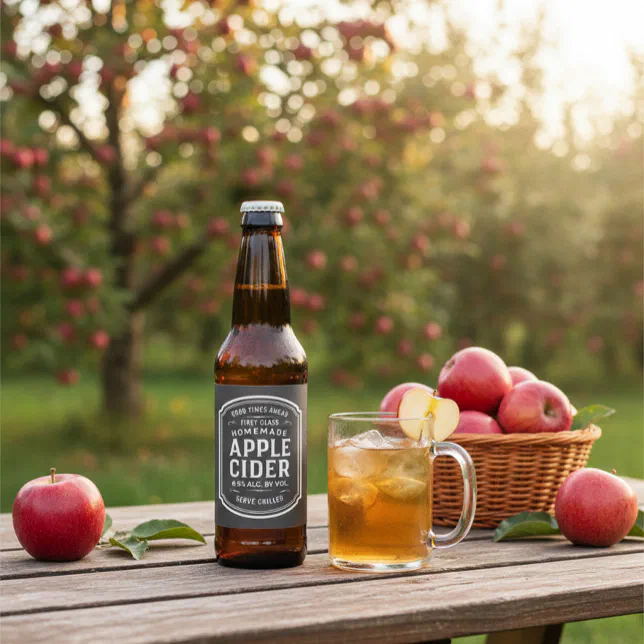 Custom Vintage Apple Cider Label Sticker | Zazzle