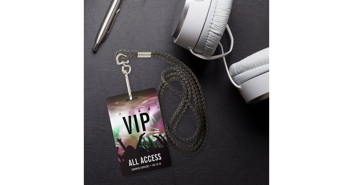 Custom VIP All Access Concert ID Badge | Zazzle
