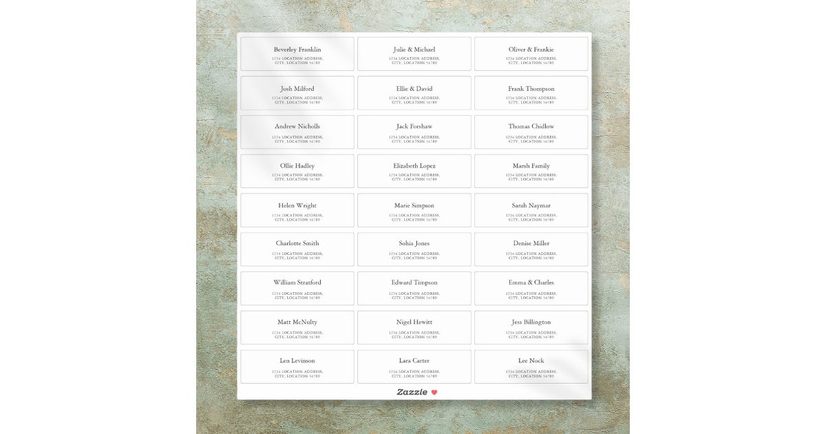 Custom Wedding Guest Address Labels | Zazzle