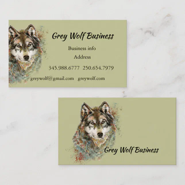 Custom Wolf Wolves Animal Nature Art Business Card | Zazzle