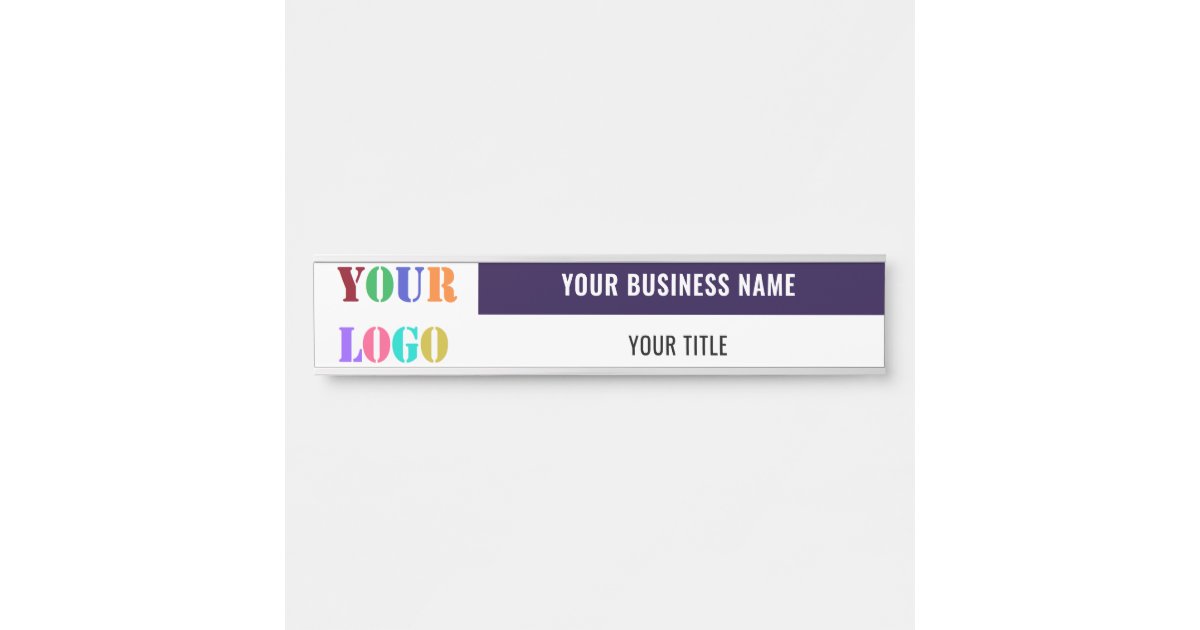 Custom Your Business Logo Info Name Door Sign | Zazzle
