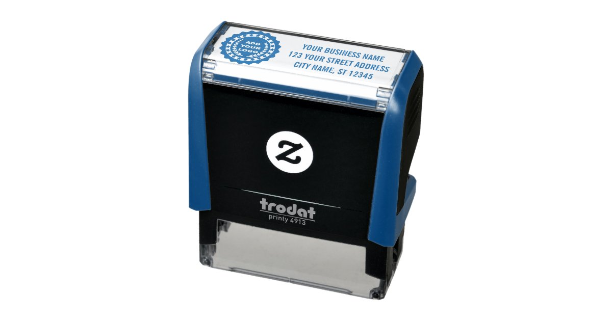 Custom Your Company Logo Address Self-inking Stamp | Zazzle