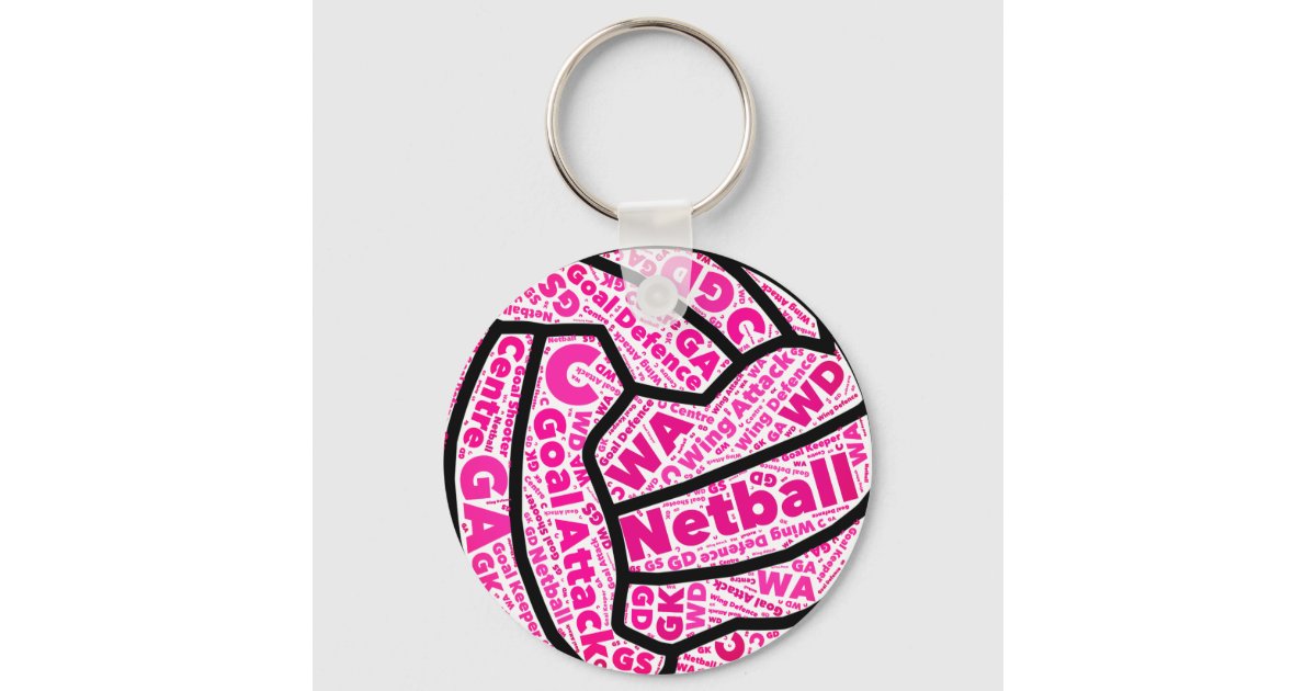 Customisable Netball Positions Ball Themed Key Ring | Zazzle