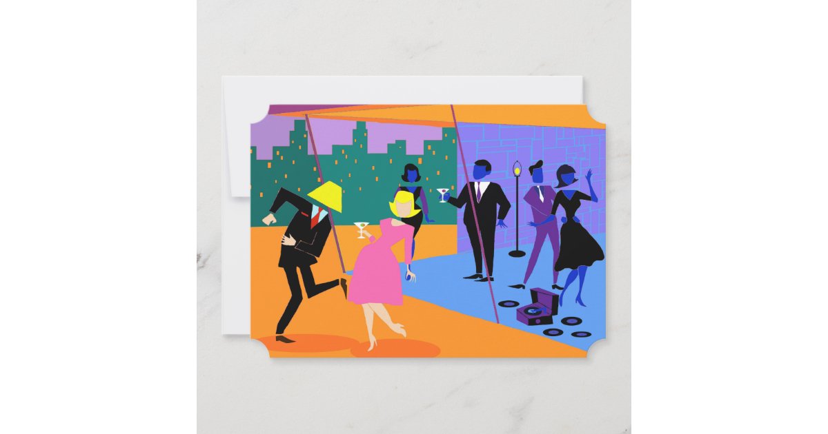 Customisable Retro Urban Rooftop Party Invitation | Zazzle
