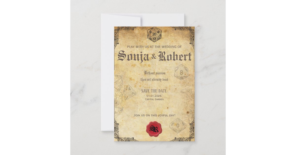 Customisable Roleplay Gamer Fantasy Wedding Invitation | Zazzle
