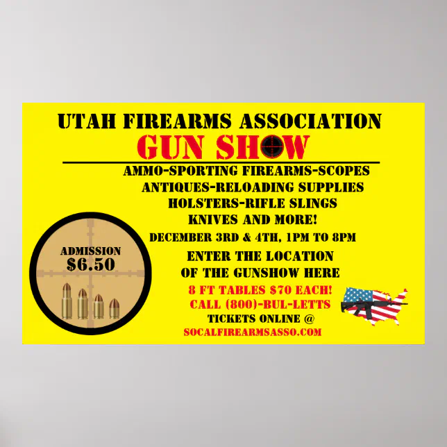Customise Generic Gun Show Event Detailed Icon Poster | Zazzle