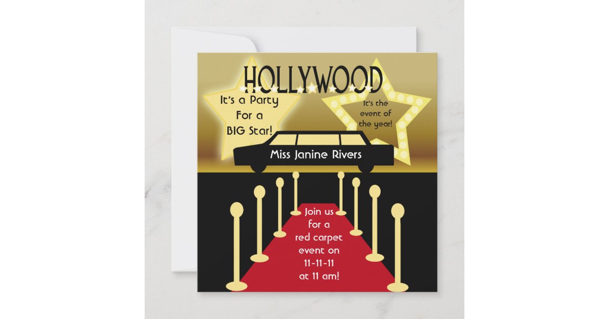 Customised Hollywood Glamour Birthday Invitation | Zazzle
