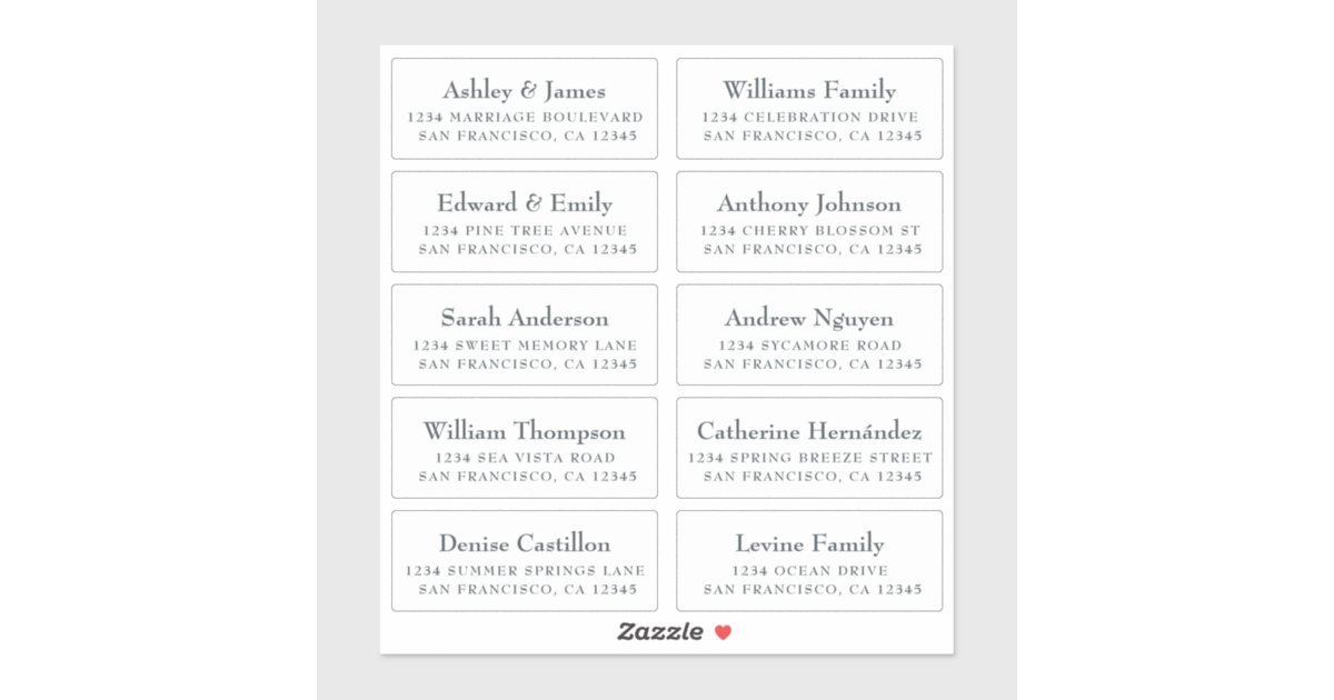 Customizable Wedding Guest Address Labels | Zazzle