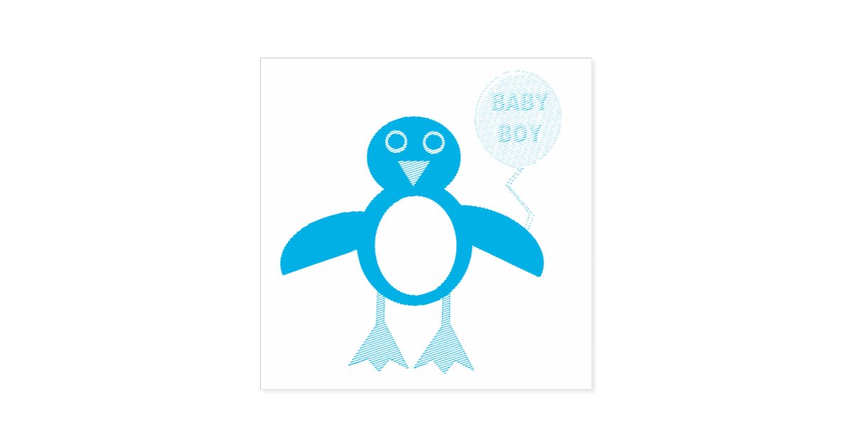 Cute Blue Baby Boy Penguin Self Inking Stamp | Zazzle