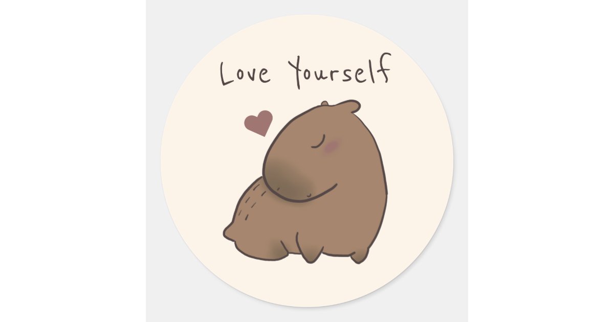 Cute capybara post-it notes classic round sticker | Zazzle