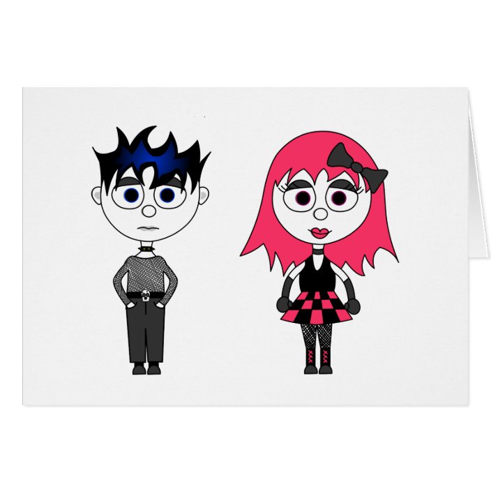 Cute Cartoon Goth Girl And Boy | Zazzle.com.au