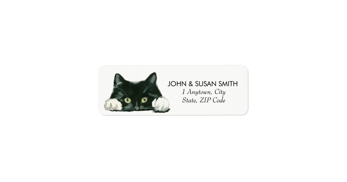 cute cat return address labels stickers envelope | Zazzle