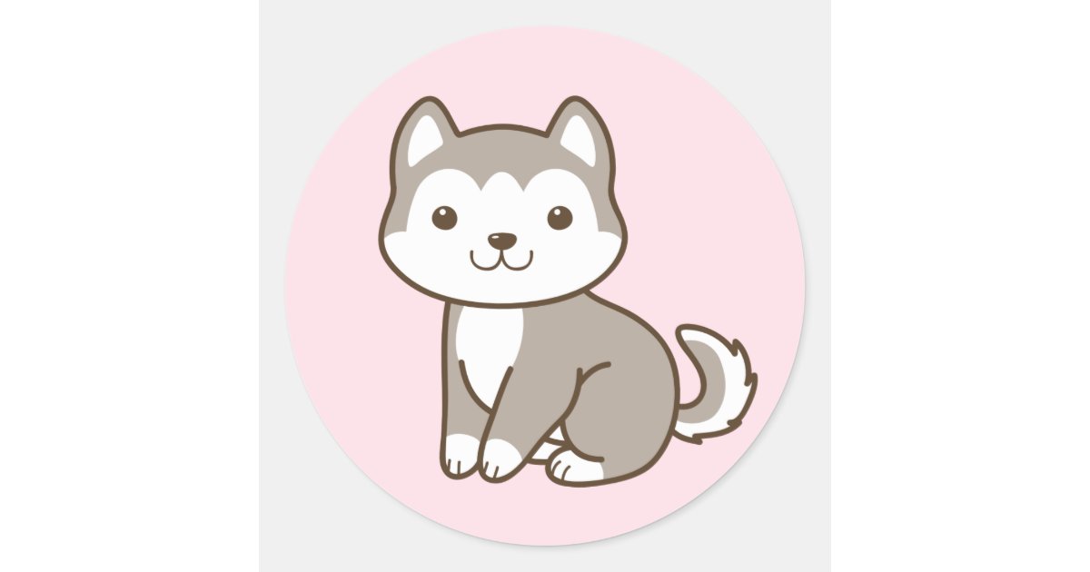 Cute Chibi Husky Puppy Dog Stickers | Zazzle