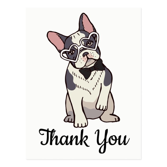 Cute French Bulldog Thank You Frenchie Puppy Dog Postcard | Zazzle.com.au