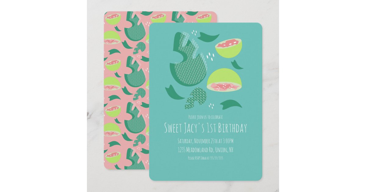 Cute Fruit Salad Guava Sweet Birthday Invitation | Zazzle