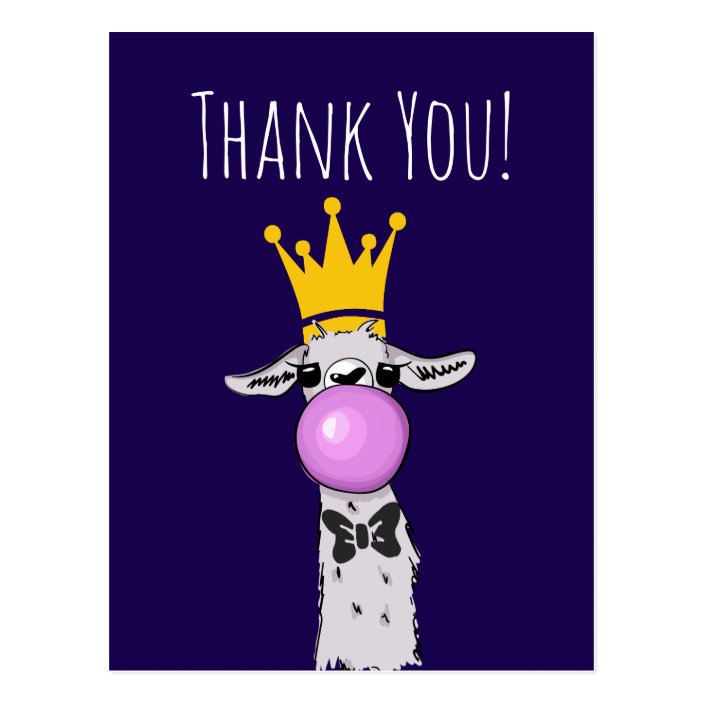 Cute Funny Llama Illustration Thank You Postcard | Zazzle.com.au
