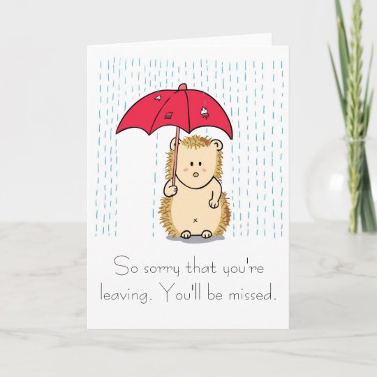 Cute hedgehog Cartoon Farewell Card | Zazzle.com.au