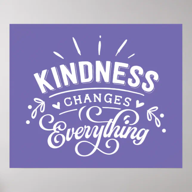 cute kindness inspirational word art poster | Zazzle