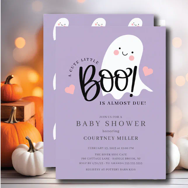 Cute Little Boo Is Almost Due Baby Shower Invitation | Zazzle