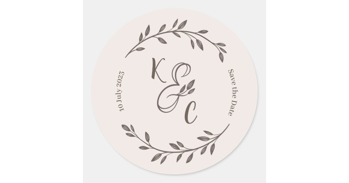 cute pink round wedding stickers | Zazzle
