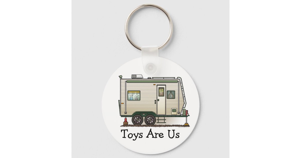Cute RV Vintage Toy Haulier Camper Travel Trailer Key Ring | Zazzle