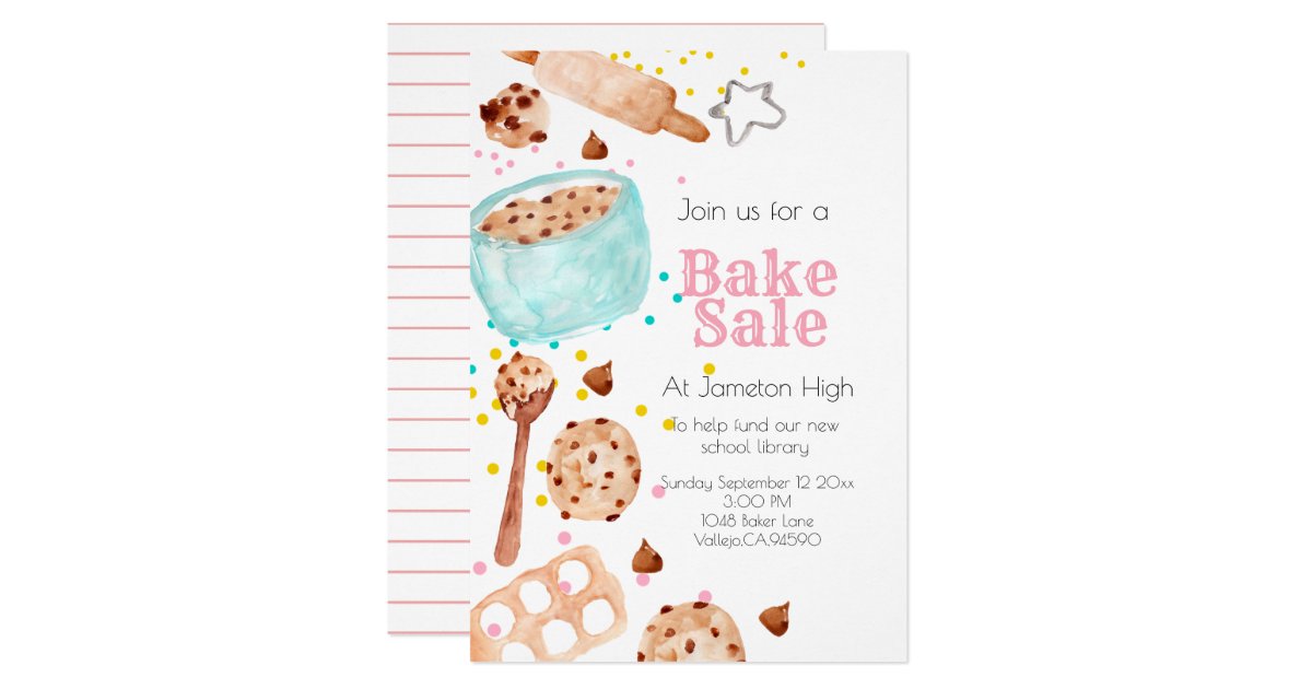 Cute school bake sale baking invitation | Zazzle.com.au