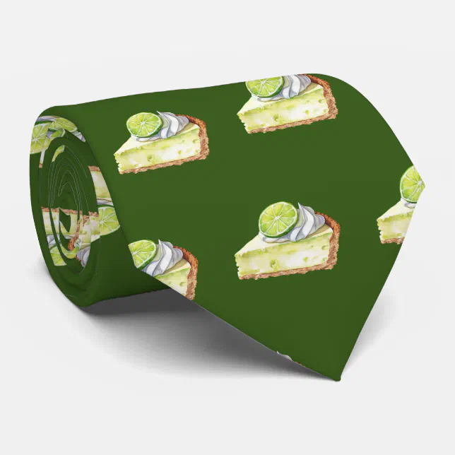 Cute tiled pattern Bakery Key lime pie Tie | Zazzle