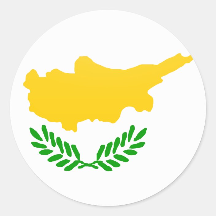 Cyprus quality Flag Circle Classic Round Sticker | Zazzle.com.au