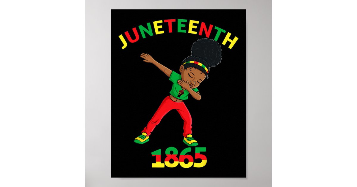 Dabbing Black Princess Juneteenth 1865 Brown Skin Poster | Zazzle