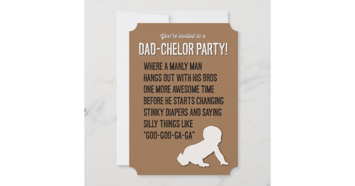 Dad-chelor, Dadchelor, Party Invitation, Manly Man Invitation | Zazzle