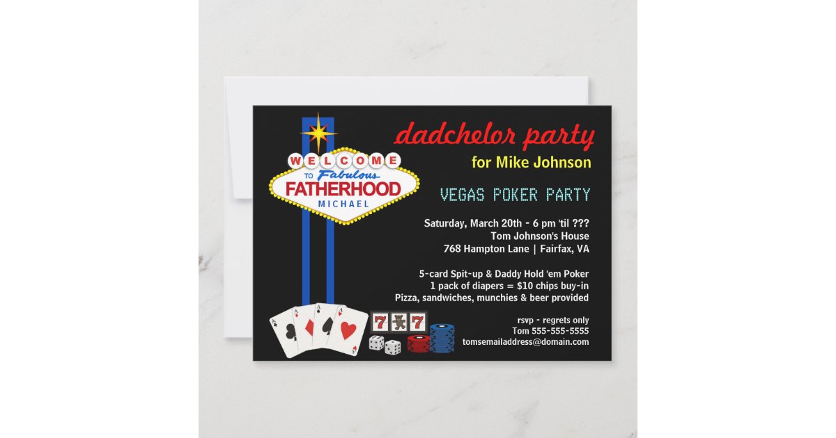 Dadchelor Party - Vegas Casino Style Invitations | Zazzle